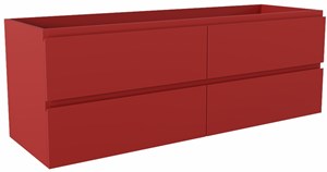 HAY bathroom base cabinet 140cm 4 drawers color Fire, Double cutout in ...