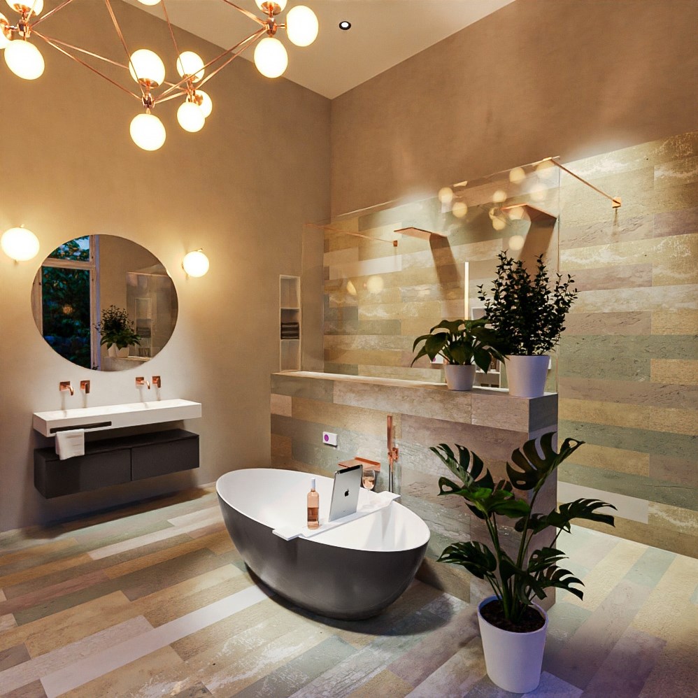 FLOAT vrijstaand bad 170x80cm kleur Dark Grey / Talc