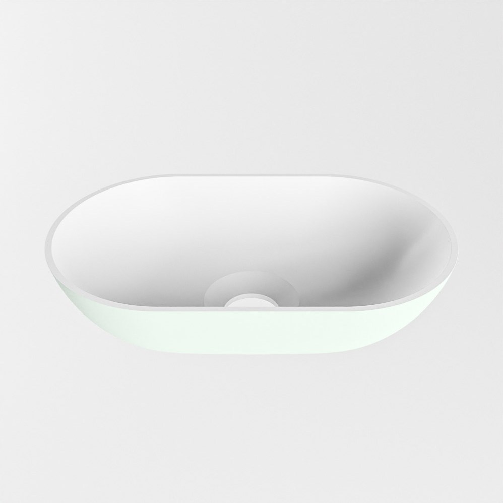 POOLE solid surface opzetkom kleur Greey | Talc. Afmeting 30x18x8cm