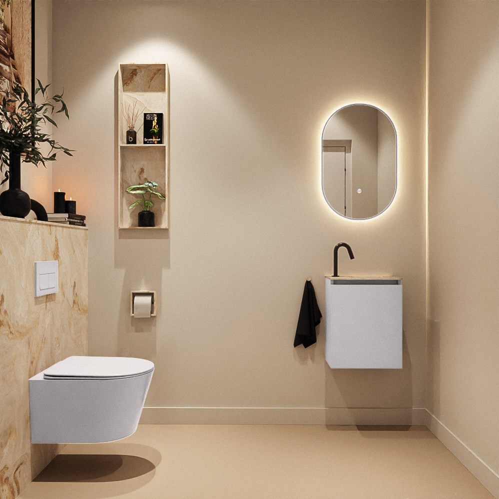 TURE-DLUX 40cm toiletmeubel Cale. EDEN wastafel Frappe positie rechts ...