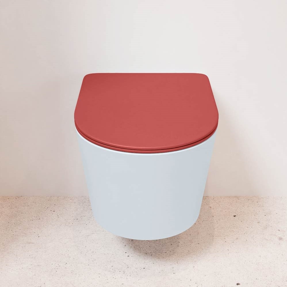 LAVIE Wall hung toilet single fire rimless deep flush Clay. Toilet seat ...