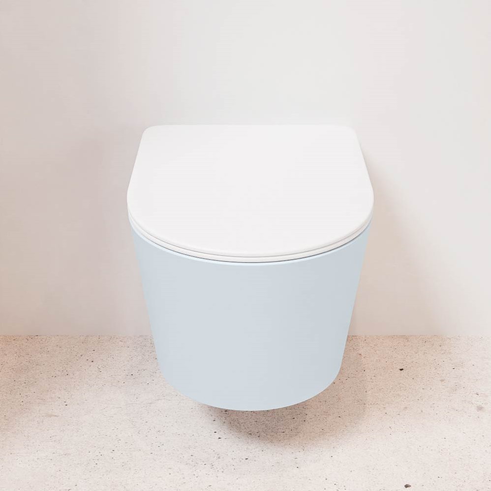 LAVIE Wall hung toilet single fire rimless deep flush Clay. Toilet seat ...