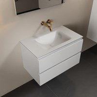 AIVY 80cm badmeubel Talc, wastafel Talc solid surface midden zonder ...