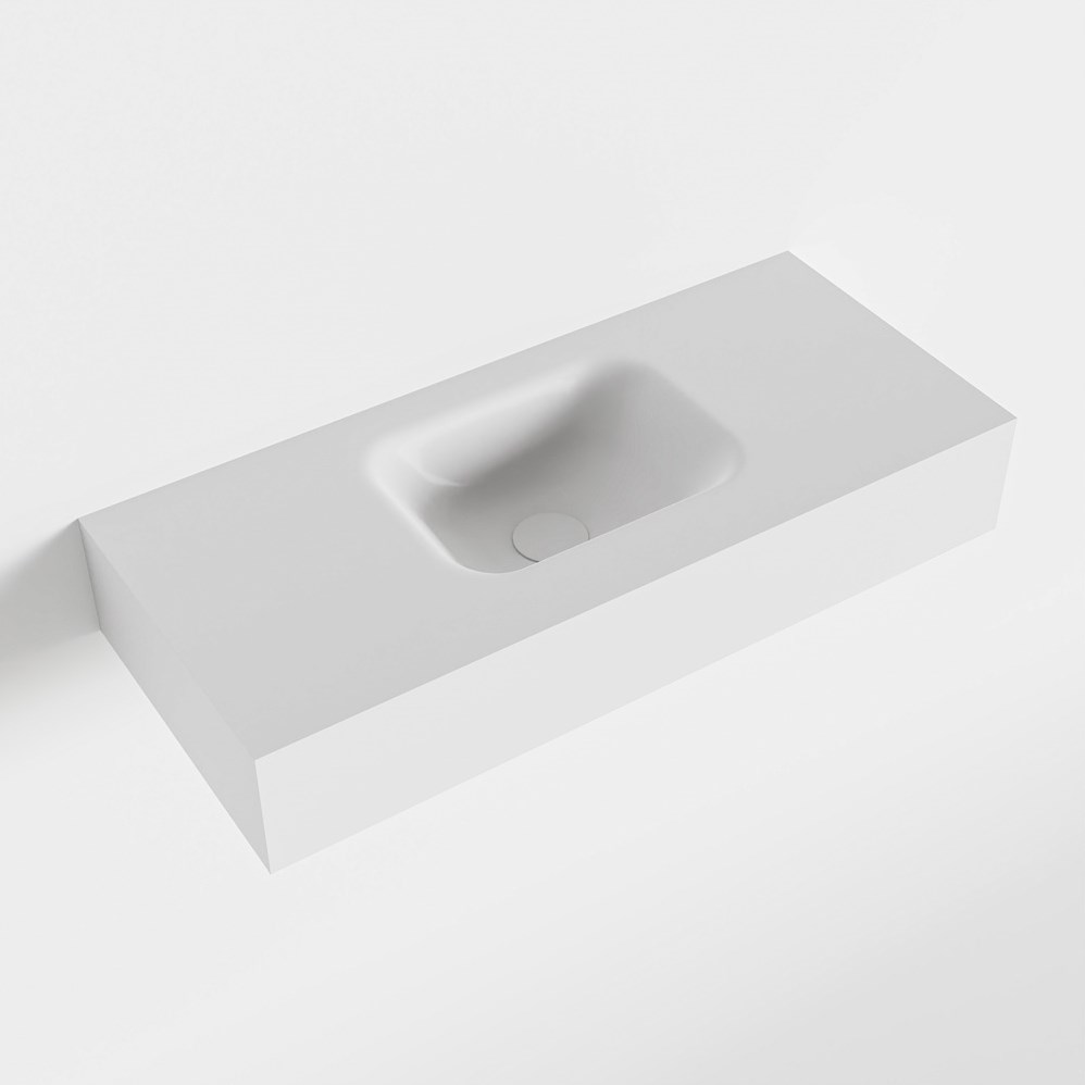 LEX Talc vrijhangende solid surface wastafel 70cm. Positie wasbak midden