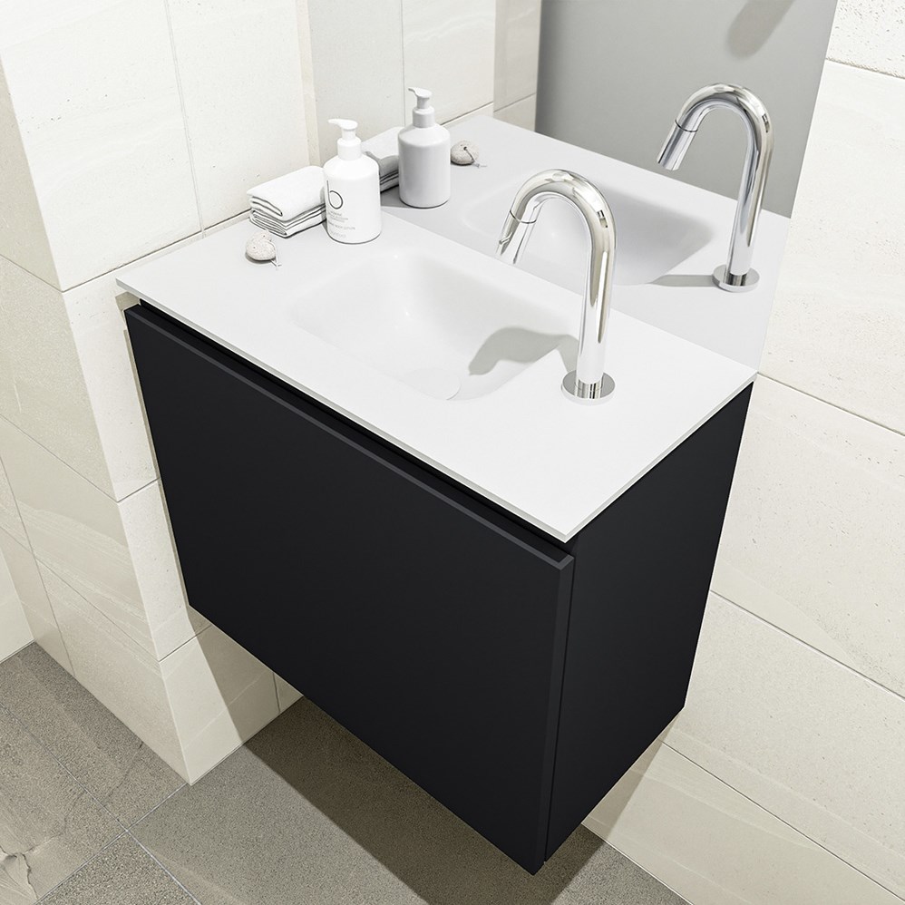 OLAN 60cm toiletmeubel urban. LEX wastafel talc positie midden. Met 1 ...