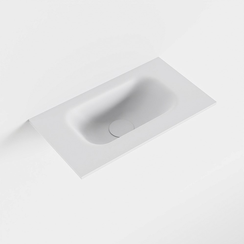 EDEN Talc solid surface inleg wastafel voor toiletmeubel 40cm. Positie ...