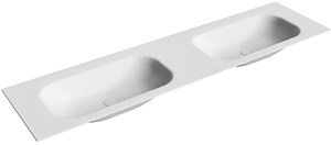 BIG Small Talc solid surface inbouw wastafel 180cm. Positie wasbak Dubbel.