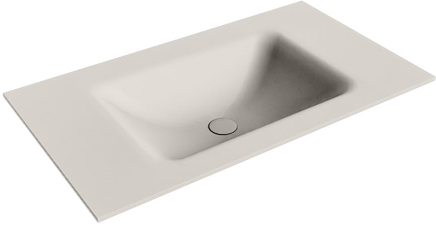 CLOUD Linen Lavabo encastré solid surface 80cm. Position lavabo Centrée.