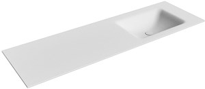 CLOUD Talc solid surface inbouw wastafel 150cm. Positie wasbak Rechts.