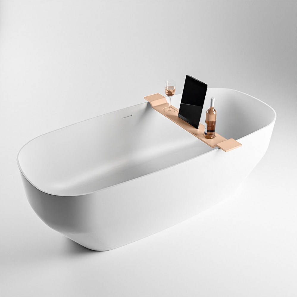 EASY Badplank 86cm solid surface kleur Rosee