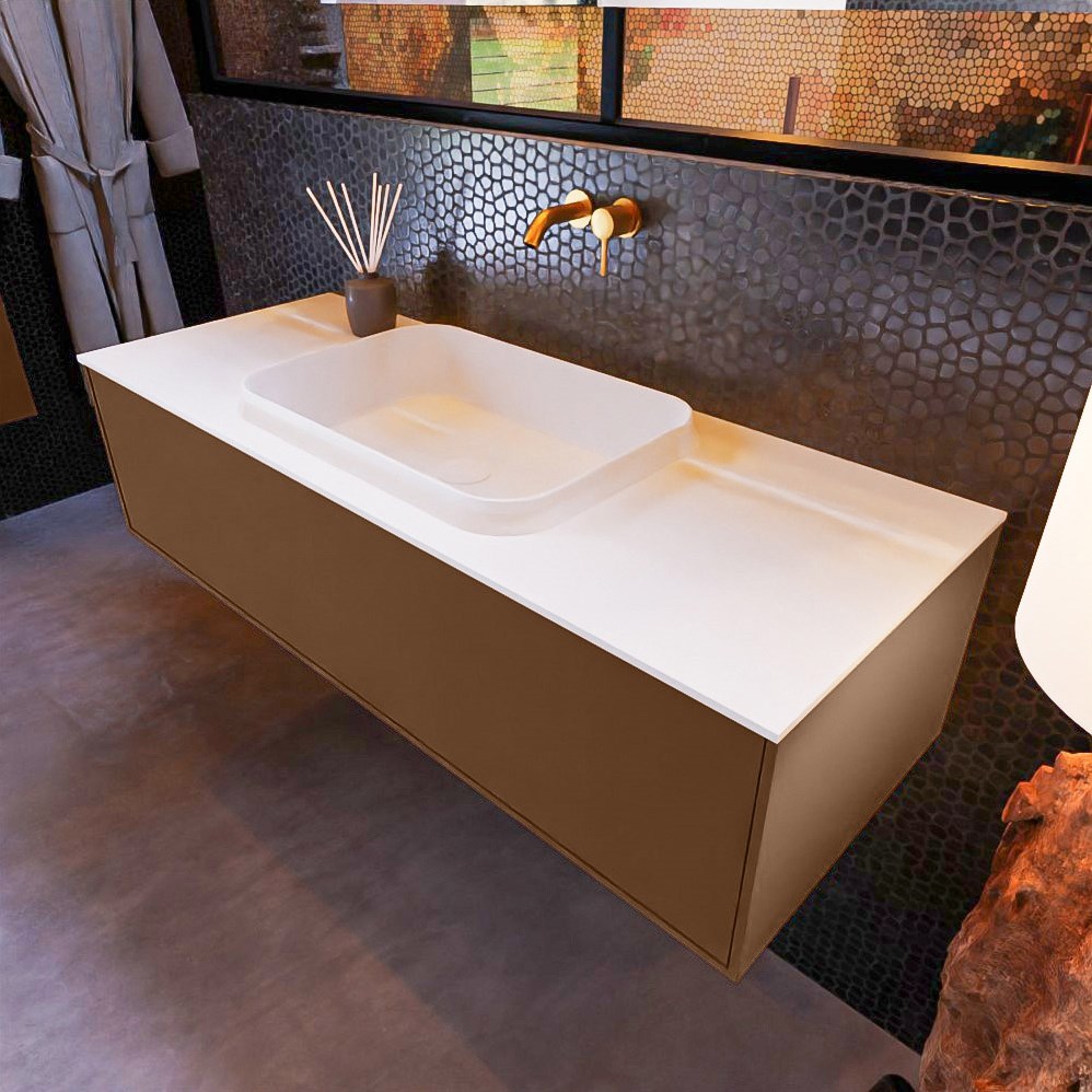 ERIN 120cm bathroom vanity set Rust with 1 drawer. Vanity top RIDGE ...