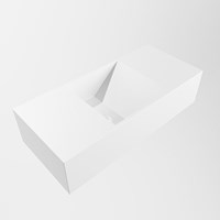 TYNE 50cm fontein solid surface kleur Talc. Positie wastafel links