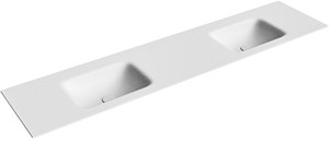 GRUNNE Talc solid surface inbouw wastafel 180cm. Positie wasbak Dubbel.