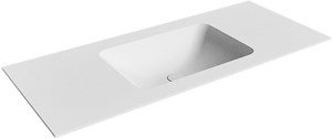 LEAF Talc solid surface inbouw wastafel 110cm. Positie wasbak Midden.