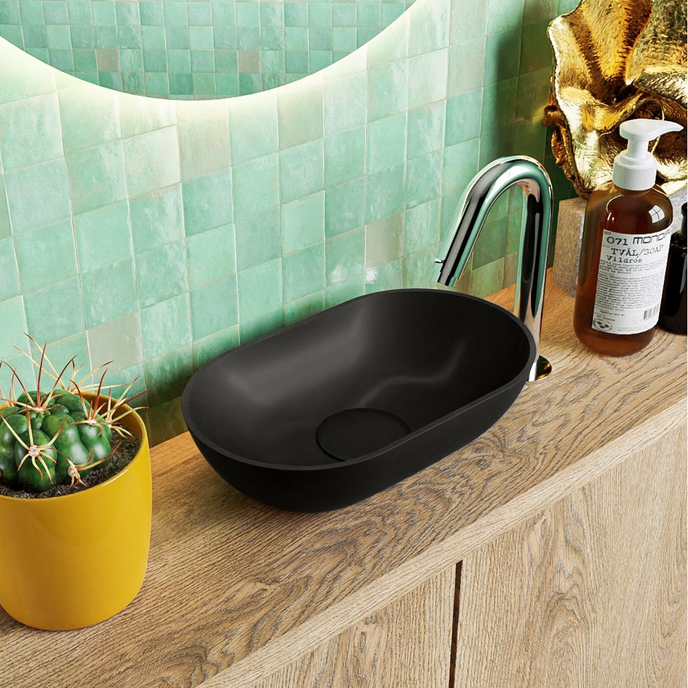 POOLE solid surface opzetkom kleur Urban | Urban. Afmeting 30x18x8cm