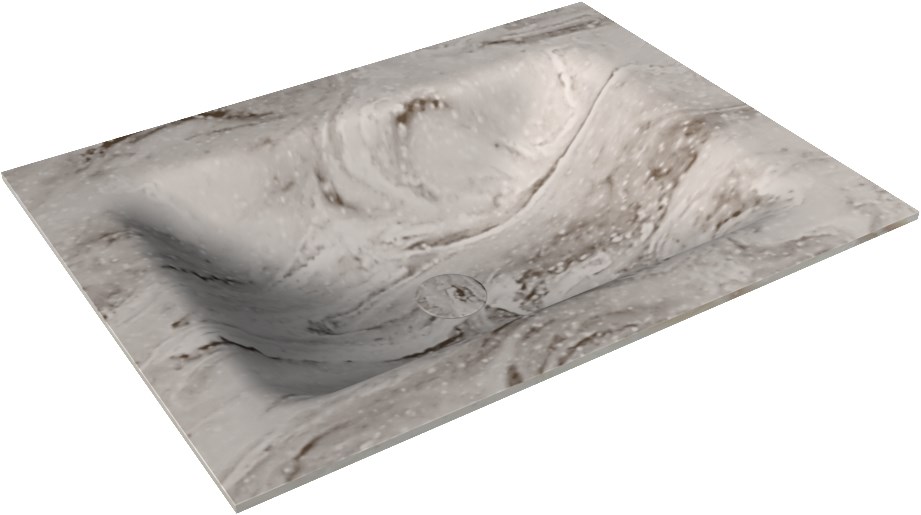 CLOUD Glace Lavabo encastrado de solid surface 70cm. Posición del ...