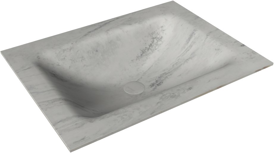 CLOUD Opalo Lavabo encastrado de solid surface 70cm. Posición del ...