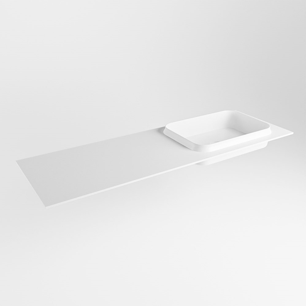 RIDGE Talc Lavabo encastrado de solid surface 141cm. Posición del ...