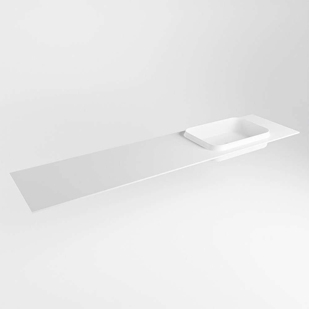 RIDGE Talc Lavabo encastrado de solid surface 190cm. Posición del ...