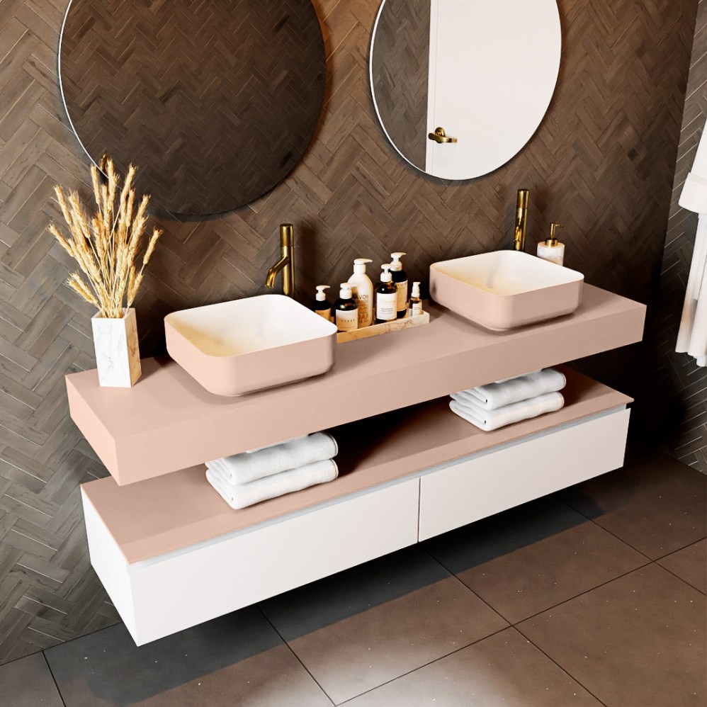 TOP 30 Rosee wall-hung solid surface module / shelf 171cm. Thickness ...