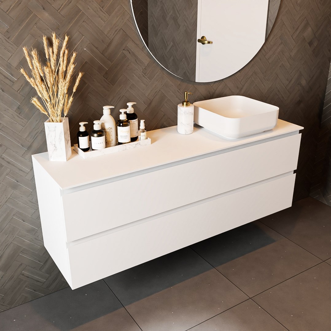TOP 23 Talc Solid surface plateau / topplaat 140cm. Dikte blad 0,9cm ...